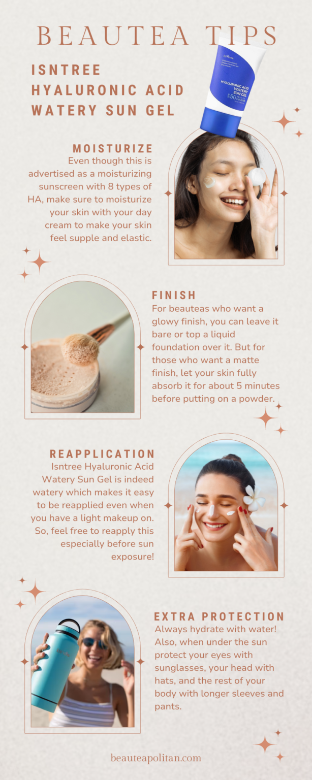 Isntree Hyaluronic Acid Watery Sun Gel: SPF50 with No White Cast - BEAUTEAPOLITAN